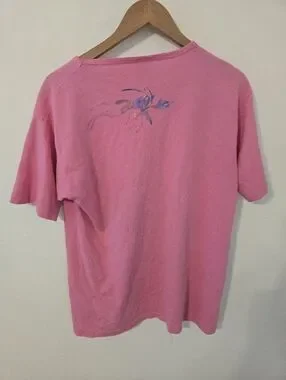 Anvil | Tops | Vintage Hand Painted Flower Pink T Shirt Womens Large ...